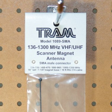 Tram® Scanner Mini-Magnet Antenna VHF/UHF/800-MHz to 1,300-MHz with SMA ...