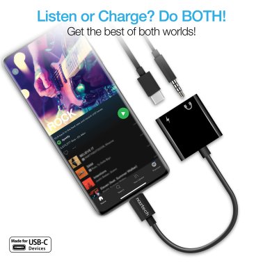 Naztech® USB-C® to 3.5 mm Audio Plus Charge Adapter