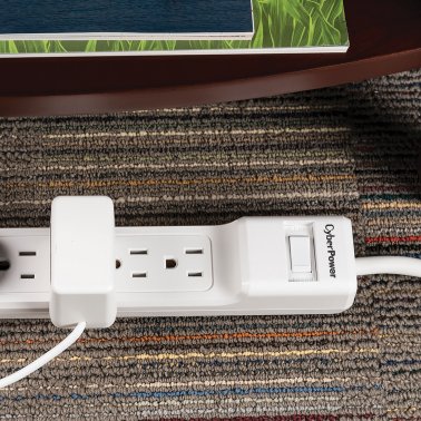 CyberPower® 6-AC Outlet Essential Series Surge Protector Power Strip, 2 ...