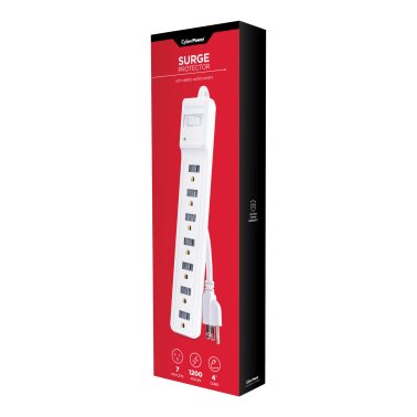 CyberPower® 7-AC Outlet, Essential Series Surge Protector Power Strip ...