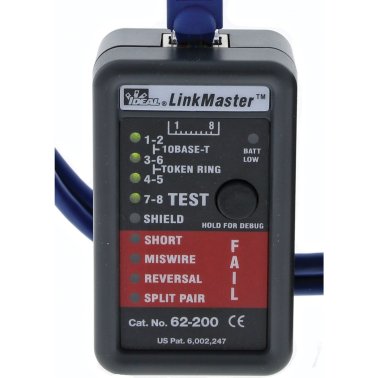 IDEAL® LinkMaster™ RJ45 CAT5E/6 Ethernet Wiremapper Tester