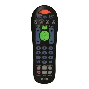 RCA 3-Device Backlit Big-Button Universal Remote, Black