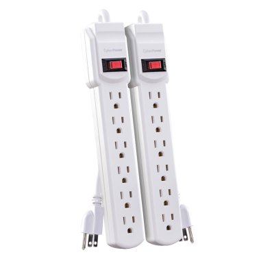CyberPower® Power Strip, 6 Outlets, 2-Ft. Cord, MP1044NN, 2 Pack