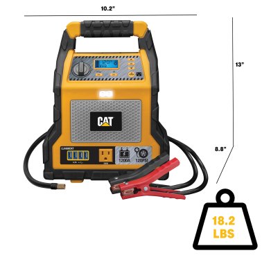 Cat® Power Station with 1,200-Peak-Amp Jump Starter, Tire Compressor ...
