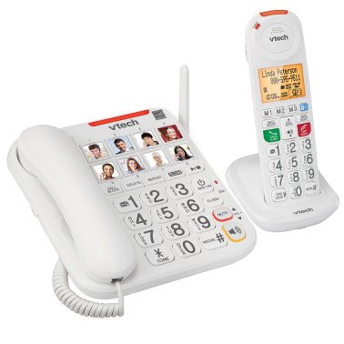 VTech® 1-Corded and 1-Cordless Handset 50-dB Amplified/Expandable Phone ...