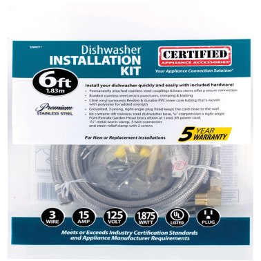 Certified Appliance Accessories® Dishwasher Installation Kit with Right ...