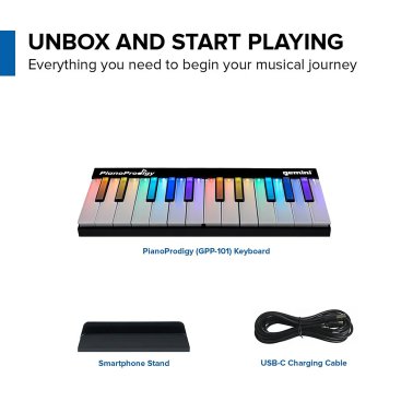 Gemini® GPP-101 PianoProdigy Expandable 24-Key Bluetooth® MIDI Learning ...